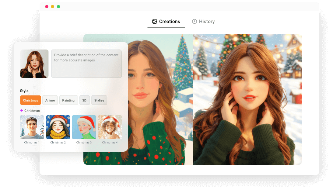 Add AI Christmas Filter to You Image | Free & Online | FlexClip