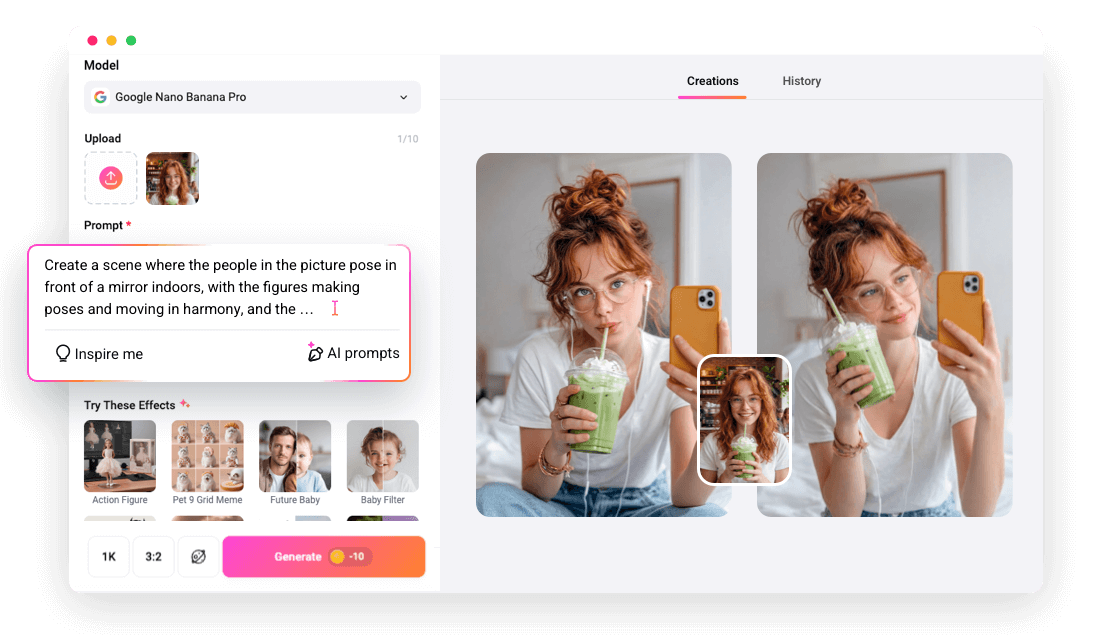 AI Mirror Selfie Generator – Transfrom Regular Pictures into Beautiful ...