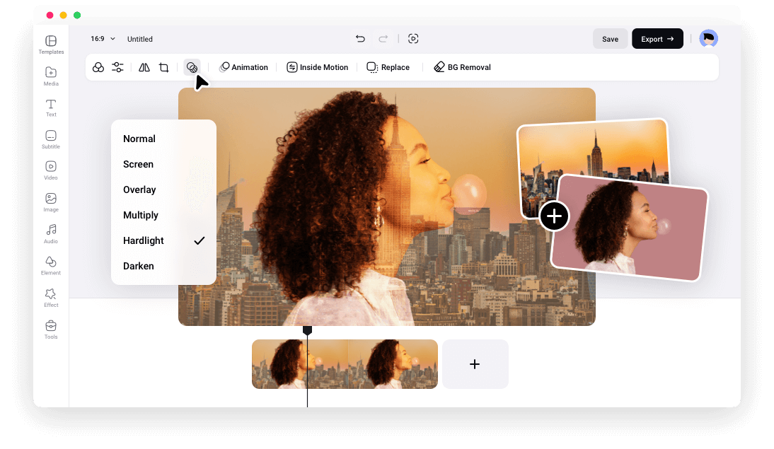 Fusionner deux photos en ligne - Outil de fusion de photos gratuit pour combiner 2 photos | FlexClip