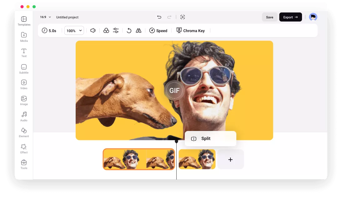 Dividir GIF animado en varios archivos en línea de forma gratuita