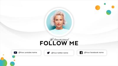 Customizable Green Tech Simple Business Contact Follow Social Media ...