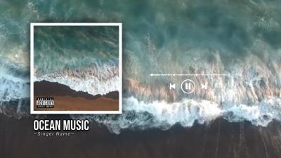 Customizable Ocean Wave Music Cd Song Youtube Post Video Template by ...