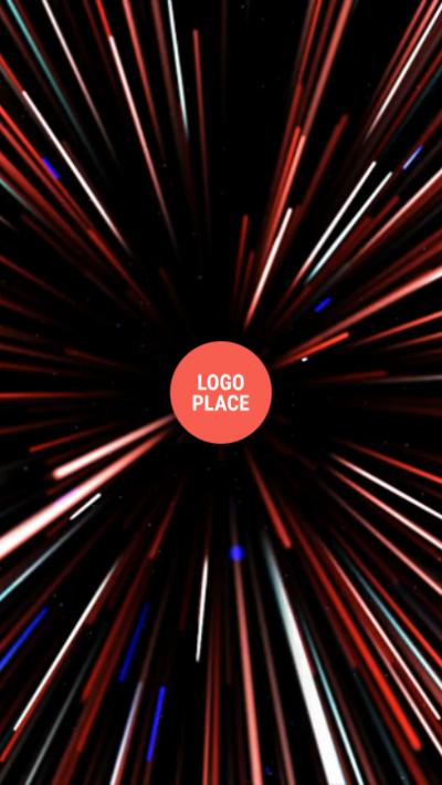 支持自定义的 Abstract Background Flying Red Lights Logo 视频模板 - FlexClip