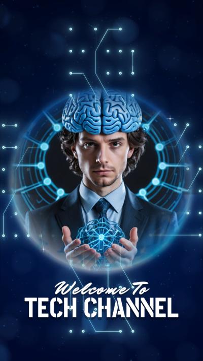 Plantilla de vídeo Abstract High Tech Ai Brain Technology Business Data Earth Global Youtube ...