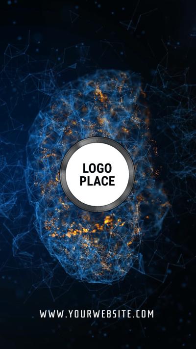 Customizable Abstract High Tech Blue Brain Data Business Logo Intro Outro Video Template by FlexClip