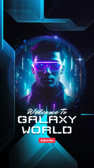 Customizable Abstract Tech Space Universe Galaxy Imagine World Future ...