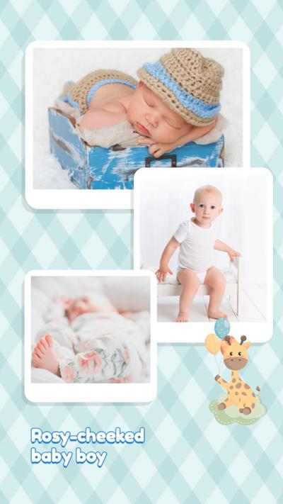 Customizable Baby Picture Collage Video Template by FlexClip