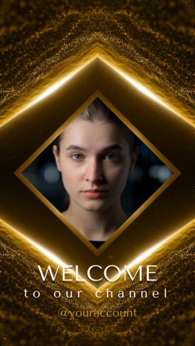 支持自定义的 Black Gold Futuristic Tech Youtube Intro Outro 视频模板 - FlexClip