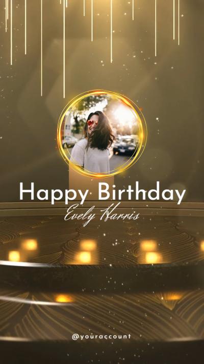 Customizable Black Gold Particle Happy Birthday Wishes Countdown Intro ...