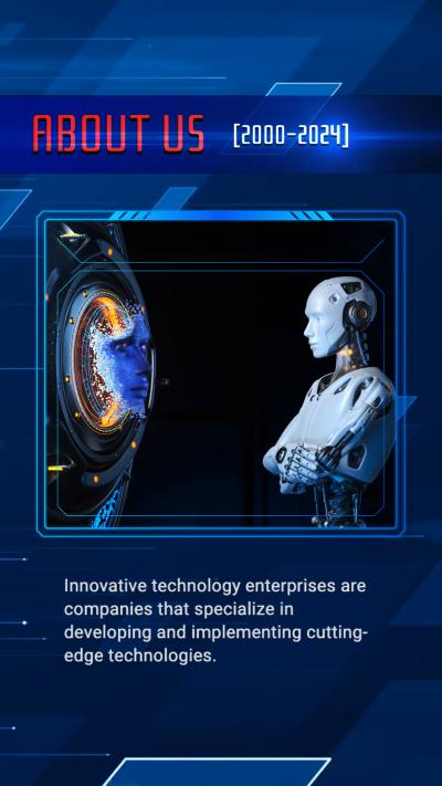 Customizable Blue Ai Tech Slideshow Business Innovative Company History ...