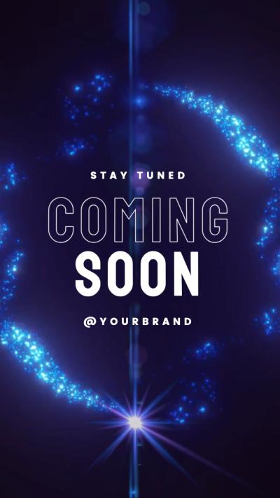 Modèle de vidéo Blue Light Circle Tech New Coming Soon Business Intro ...