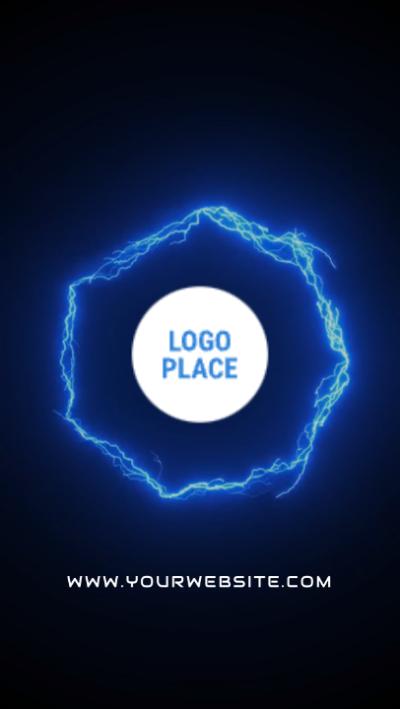 Modèle de vidéo Blue Tech Electric Current Logo Intro personnalisable ...