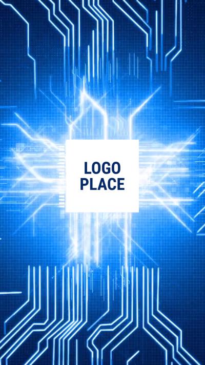 Customizable Blue Technology Circuit Board Style Business Logo Intro Video Template by FlexClip