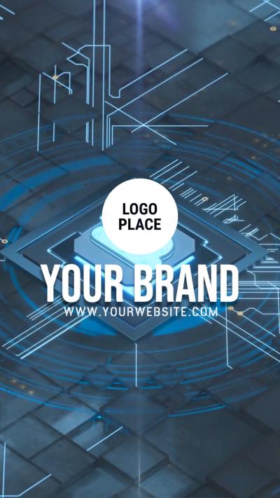 Customizable Cloud Chip Science Technology Business Logo Intro Outro ...