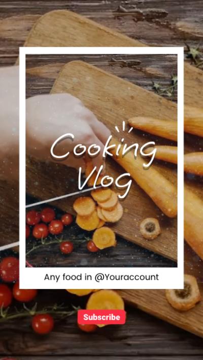 Plantilla de vídeo Cook Food Vlog Polaroid Youtube Video Cover ...