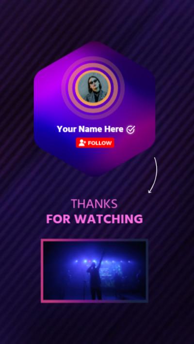 Customizable Dark Purple Trend Fashion Thanks For Watching Outro ...