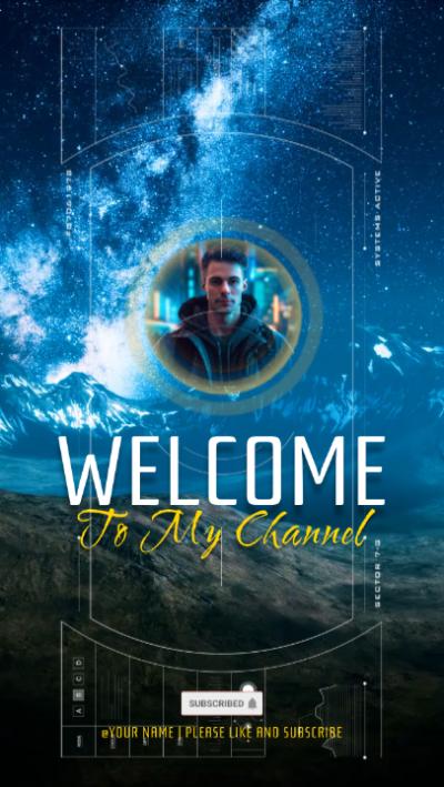 Customizable Dark Tech Game Galaxy Night Science Youtube Welcome Intro ...