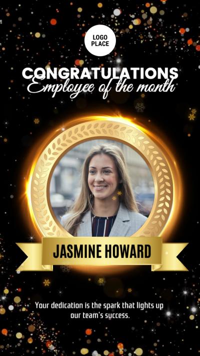 Modèle de vidéo Epic Gold Award Confetti Employee Of The Month Business ...