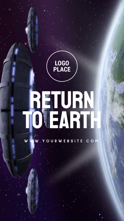 Customizable Epic Ufo Flying Above Earth Future Science Movie Opener ...