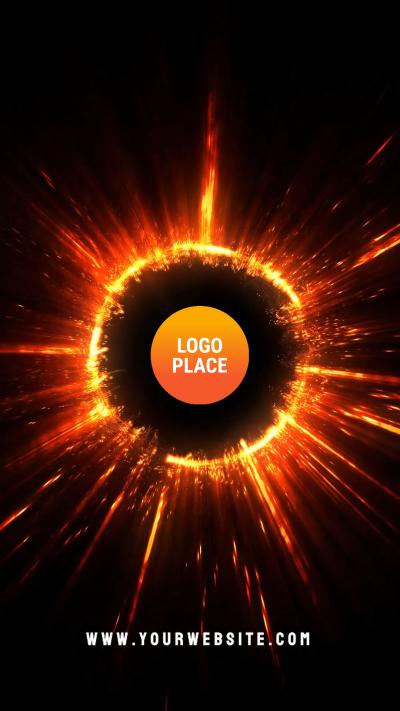 Customizable Fire Circle Planet Explosive Tech Business Youtube Logo ...