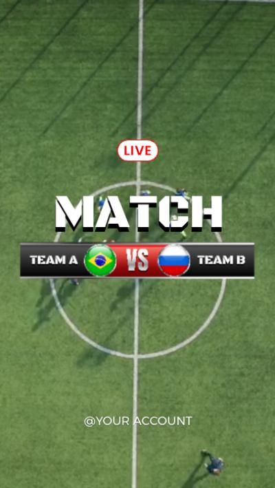 Customizable Football Sports Team Match Live Video Template by FlexClip
