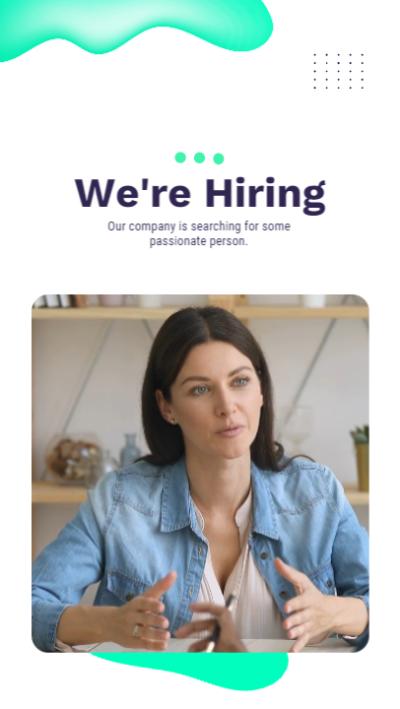 Modèle de vidéo Fresh Simple Green We Are Hiring personnalisable par FlexClip