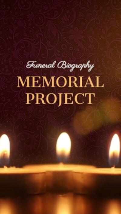 Customizable Funeral Biography Gold Wood Frame Slideshow Video Template ...