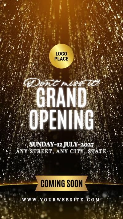 Modèle de vidéo Gold Number Countdown Grand Opening Coming Soon ...