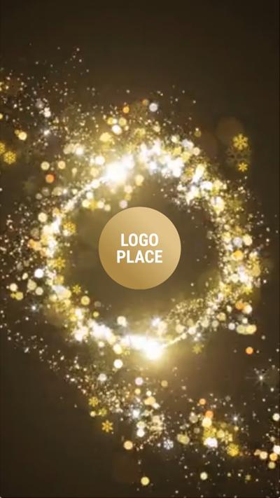 Customizable Gold Snow Spark Logo Intro Video Template by FlexClip