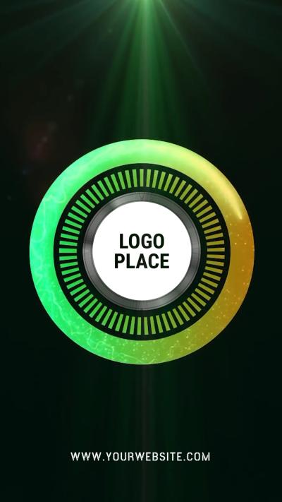 Customizable Green Glowing Loading Circle Tech Business Game Logo Intro ...