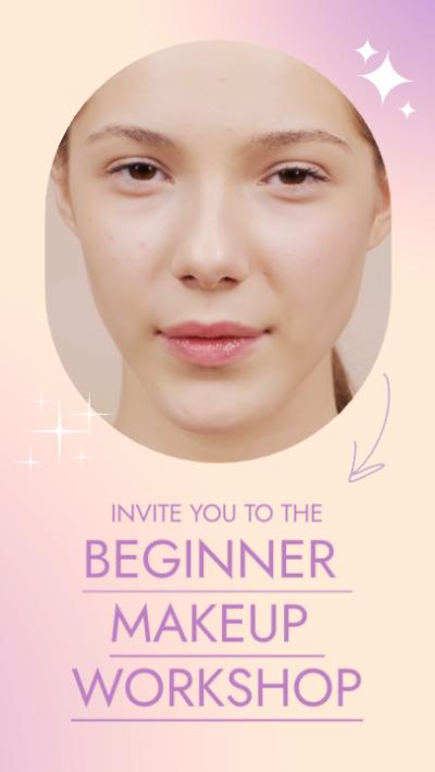 Plantilla de vídeo Makeup Workshop personalizable de FlexClip