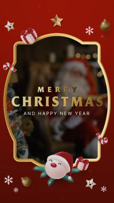 Customizable Merry Christmas Festive Greeting Cards Slideshow Video ...