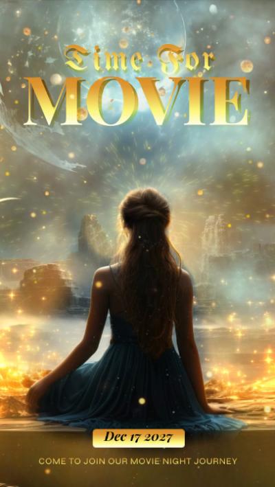 Customizable Moon Circle Girl Sit Time For Movie Night Trailer Youtube ...