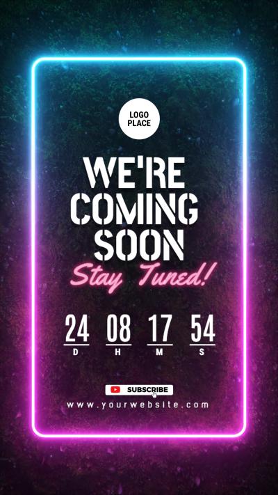 Customizable Neon Purple Number Countdown Coming Soon Business Tech New ...