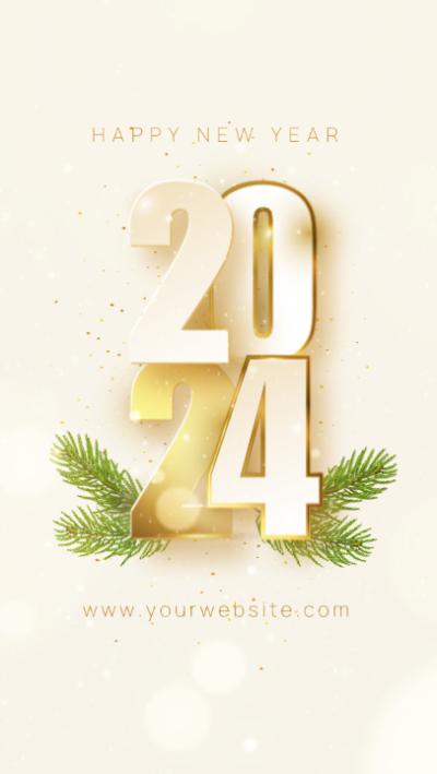 Customizable New Year Blessing 3d 2024 Gold Intro Video Template by ...