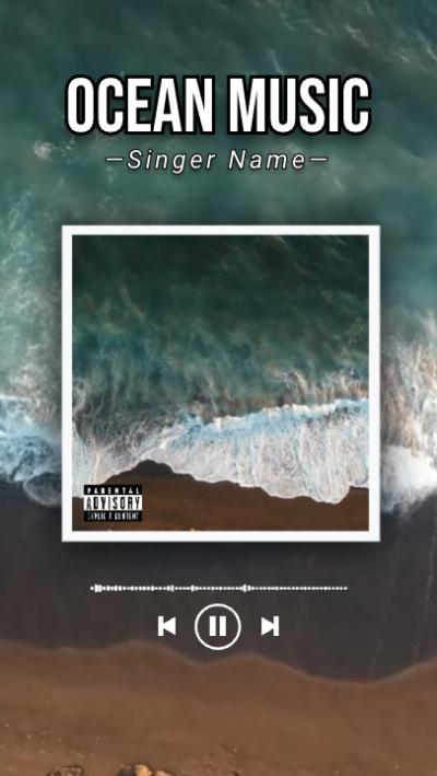 Customizable Ocean Wave Music Cd Song Youtube Post Video Template by ...