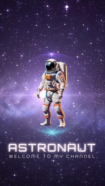 Customizable Purple Astronaut Galaxy Science Fiction Tech Youtube ...