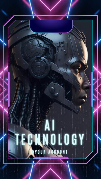 Customizable Purple Blue Line Technology Tech Game Ai Data Youtube Channel Intro Outro Video ...