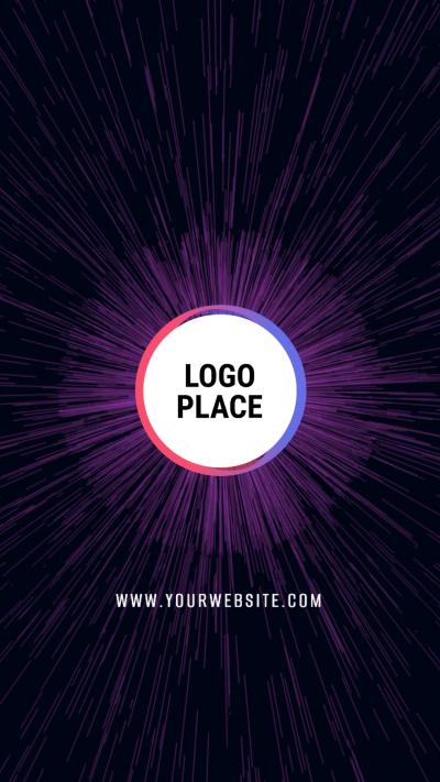 Customizable Purple Line Universe Explosive Technology Logo Intro Video Template by FlexClip