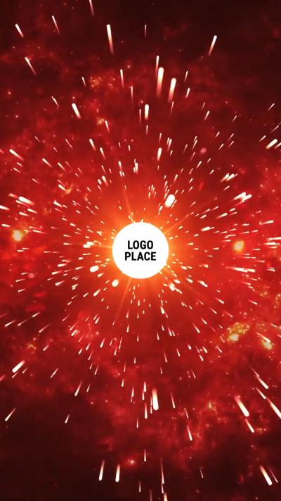 Customizable Red Flame Particle Collision Explosion Logo Intro Video Template by FlexClip