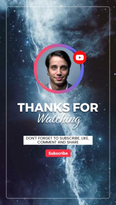 Modèle de vidéo Space Tech Thanks For Watching Youtube Subscribe Outro ...
