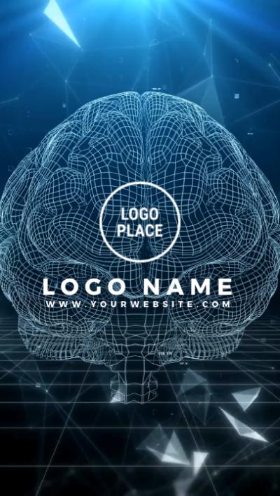 Customizable Tech Ai Brain Virtual Space Digital Logo Intro Video Template by FlexClip