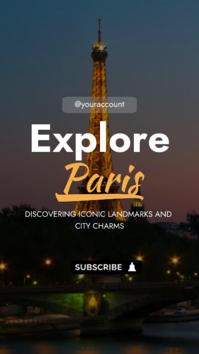 Customizable Travel Agency Ad City Paris Urban Promotional Vlog Video ...