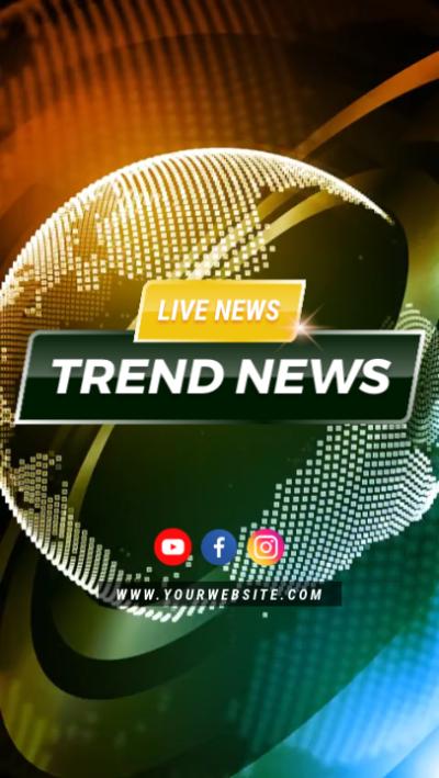 Anpassbare Trend Live News Youtube Intro Videovorlage von FlexClip