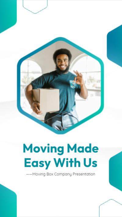 Customizable Turquoise Modern Moving Box Company Presentation Promo ...