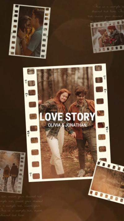 Customizable Vintage Film Style Photo Collage Slideshow Of A Love Story ...