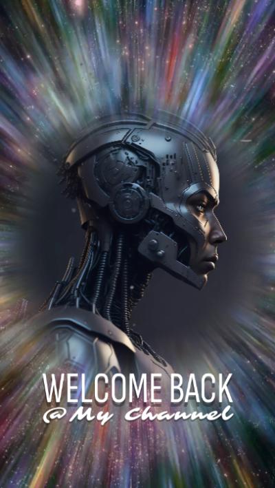 Plantilla de vídeo Welcome Back My Channel Ai Technology Light Shafts Galaxy Universe Curve ...