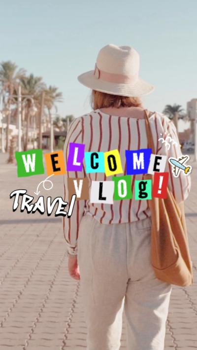 Customizable Youtube Travel Vlog Intro Video Template by FlexClip