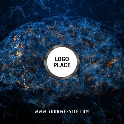 Customizable Abstract High Tech Blue Brain Data Business Logo Intro ...
