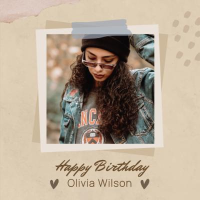 Customizable Birthday Photo Frame Wish Video Template by FlexClip